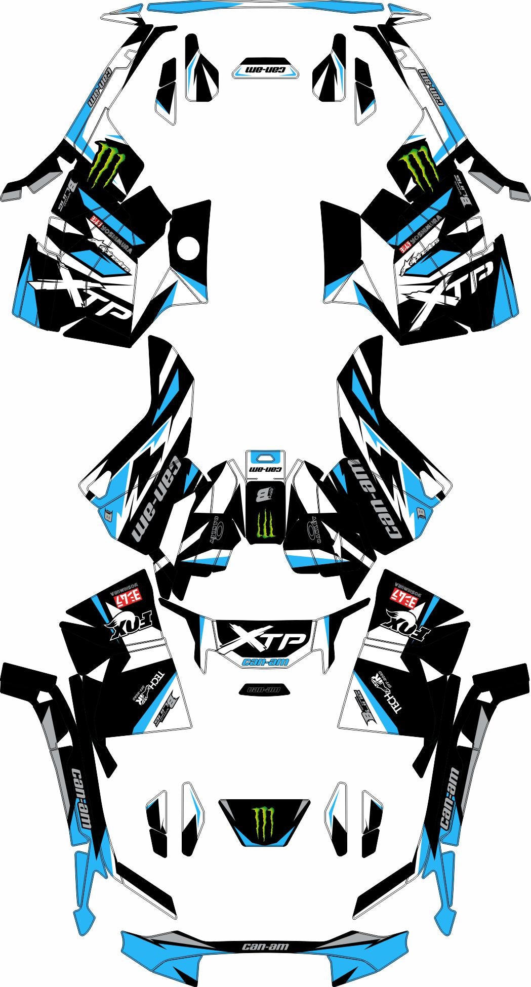CAN-AM OUTLANDER G3 2025 FULL GRAPHICS KIT "RACED BLUE" DESIGN – bling ...