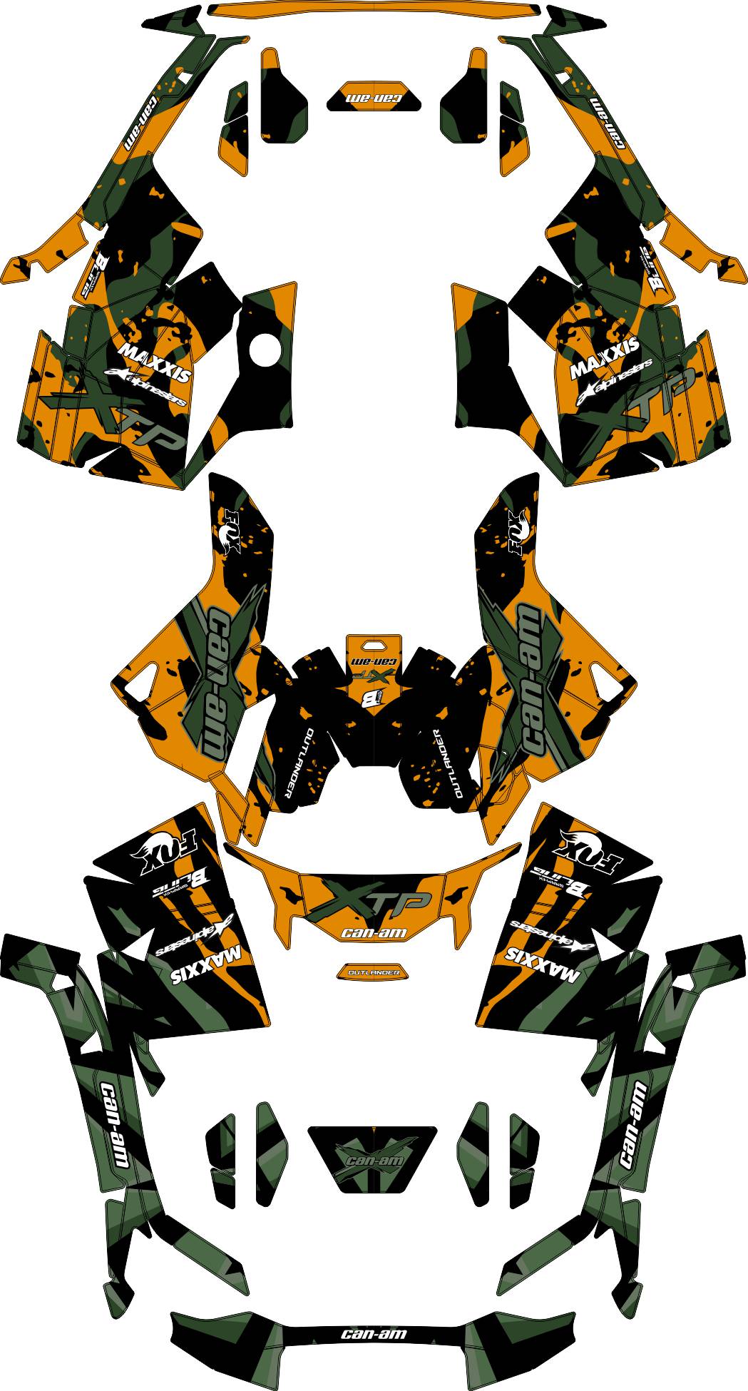 CAN-AM OUTLANDER G3 2025 FULL GRAPHICS KIT "CAMED ARMY" DESIGN – bling ...
