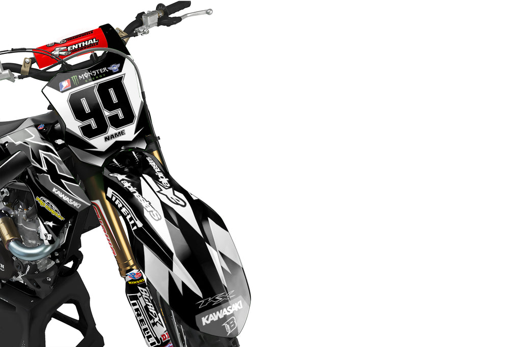 GRAPHICS KIT FOR KAWASAKI ''ACTIVE BLACK'' DESIGN – bling graphix