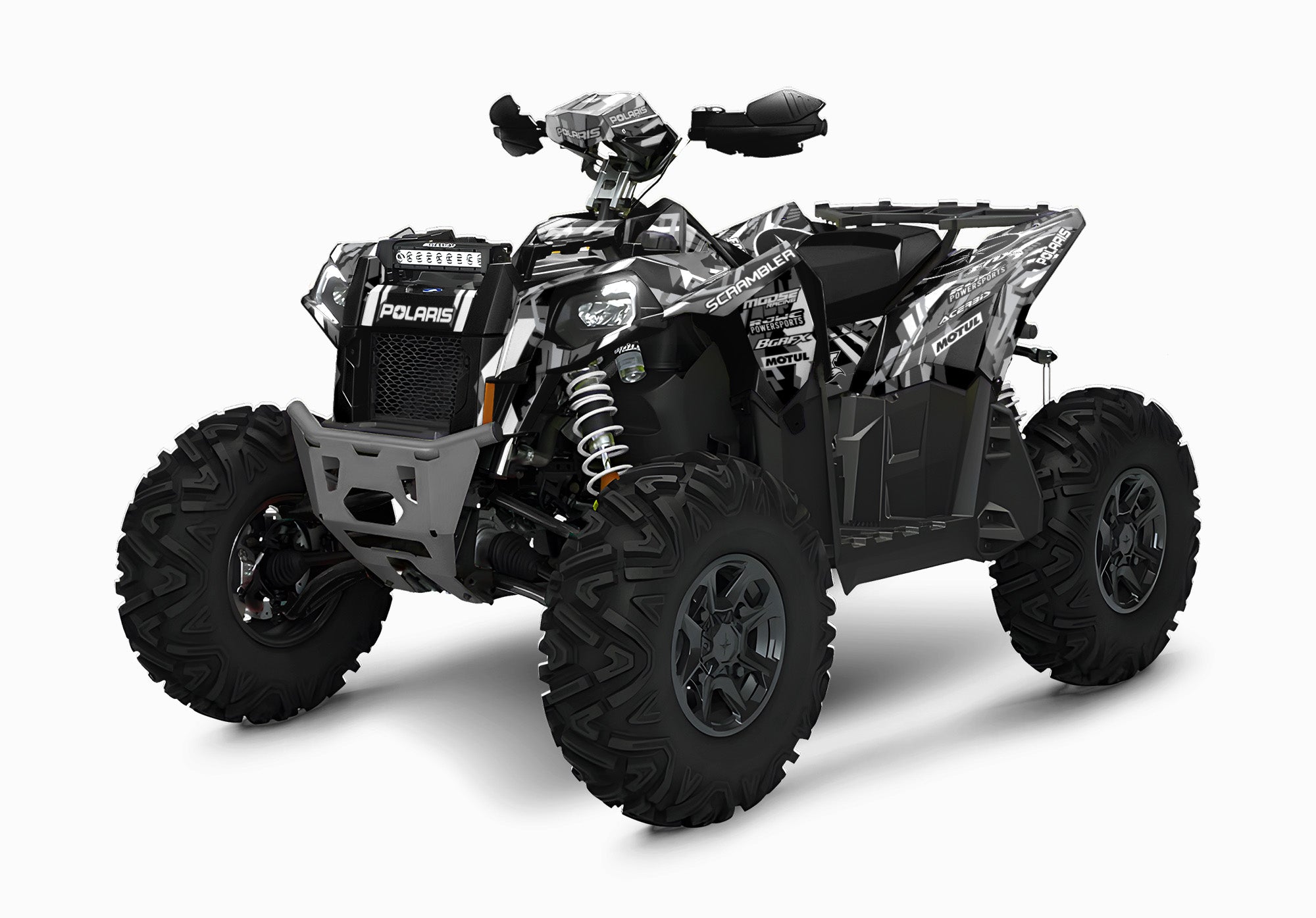 POLARIS SCRAMBLER XP 850-1000 FULL GRAPHICS KIT "TRANCED GREY" DESIGN ...