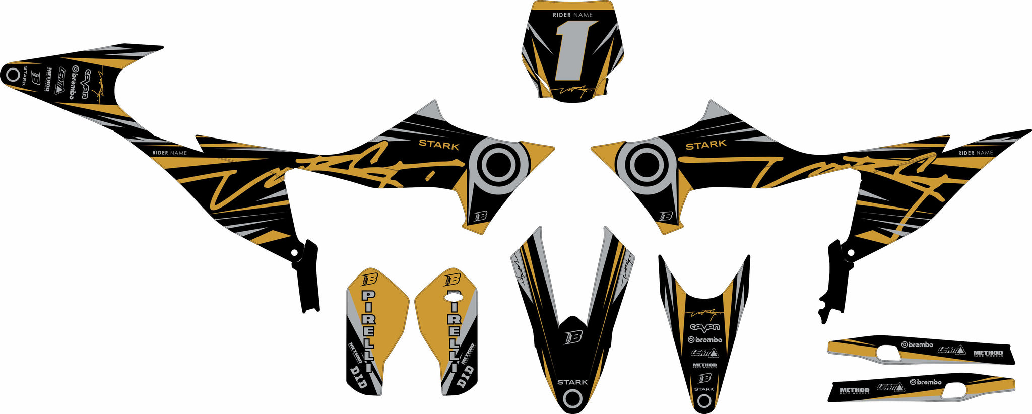 STARK VARG FULL GRAPHICS KIT ''STRIPED BLACK'' DESIGN – bling graphix