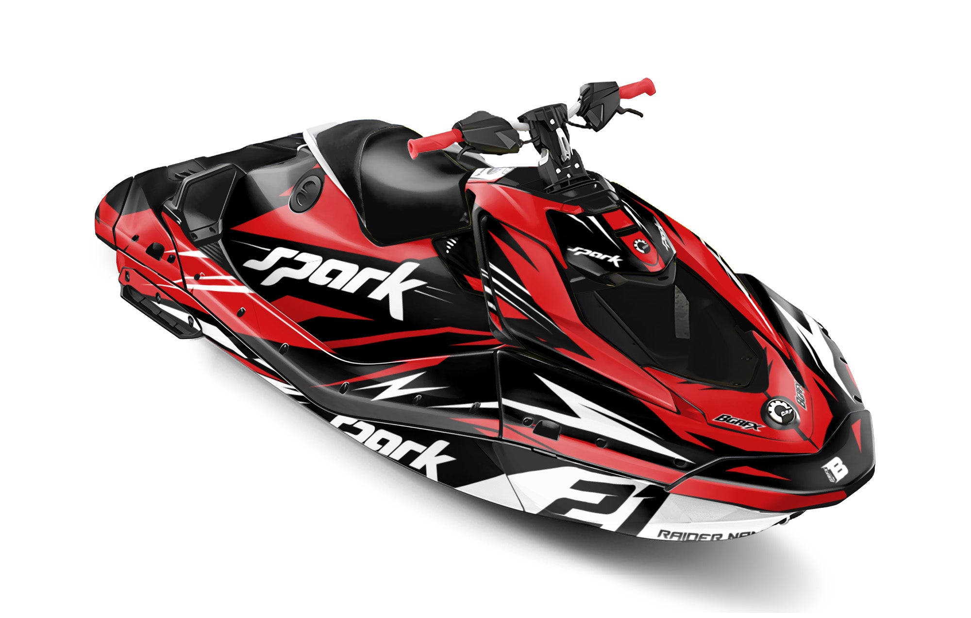SEA-DOO SPARK TRIXX 2024 FULL GRAPHICS KIT "ATTACK RED" DESIGN – bling ...