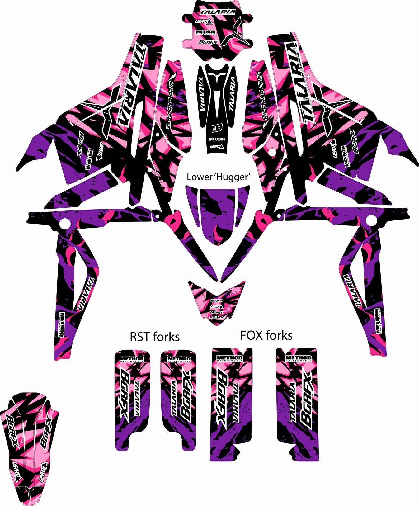 TALARIA STING FULL GRAPHICS KIT ''CAMED PINK'' DESIGN – bling graphix