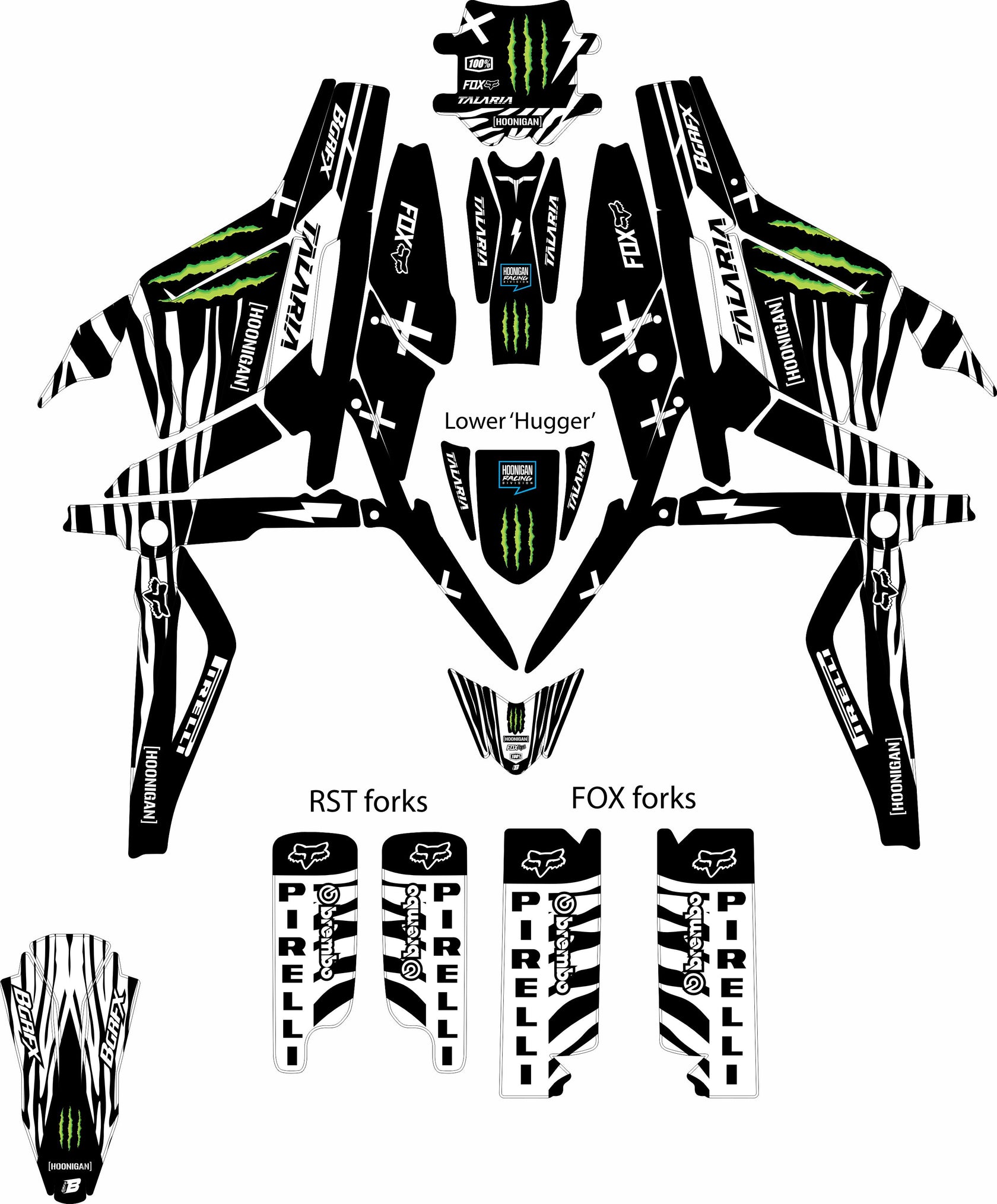 TALARIA STING FULL GRAPHICS KIT ''HOONIGAN BLACK'' DESIGN – bling graphix