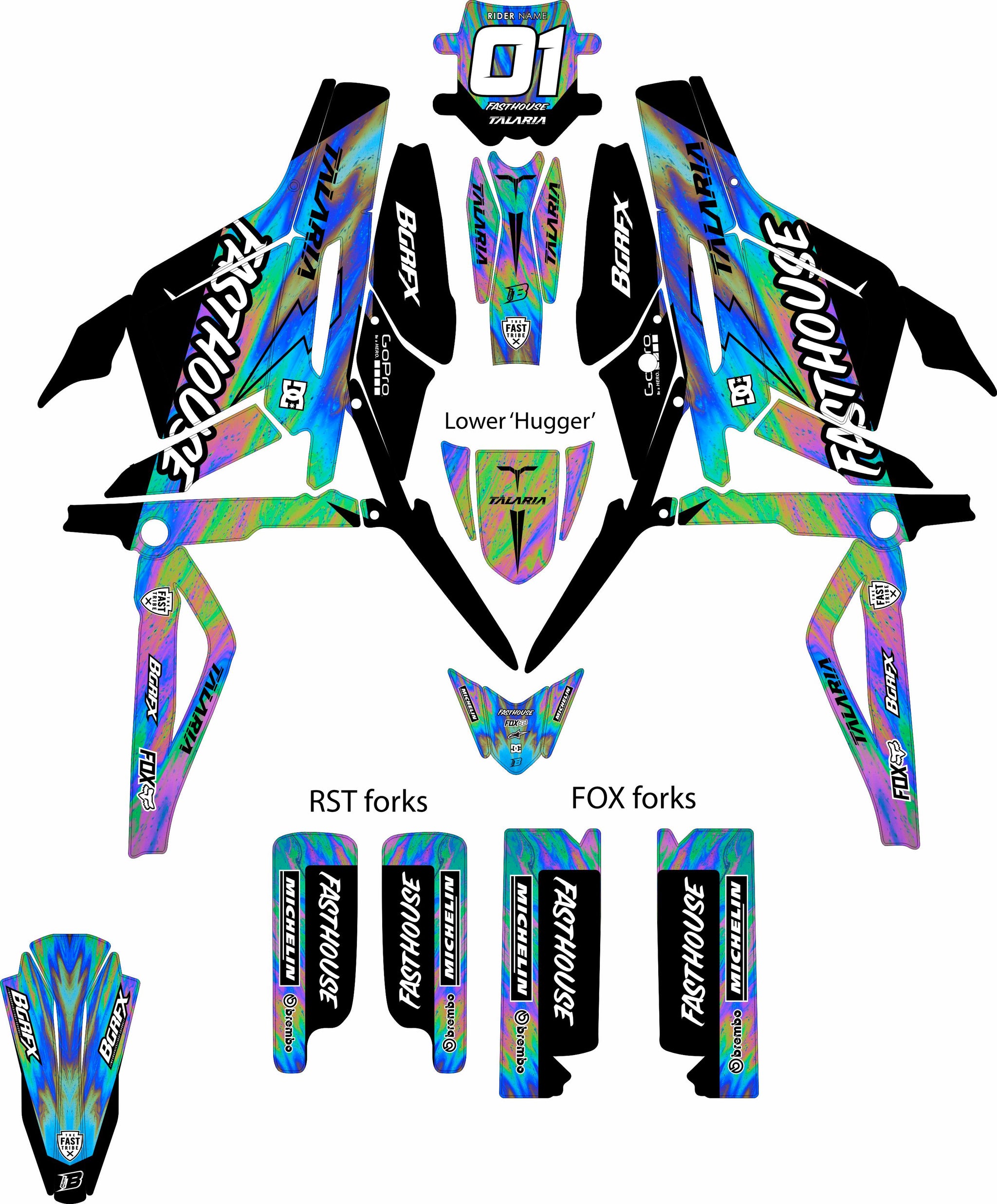 TALARIA STING FULL GRAPHICS KIT ''OILSPLIT'' DESIGN – bling graphix