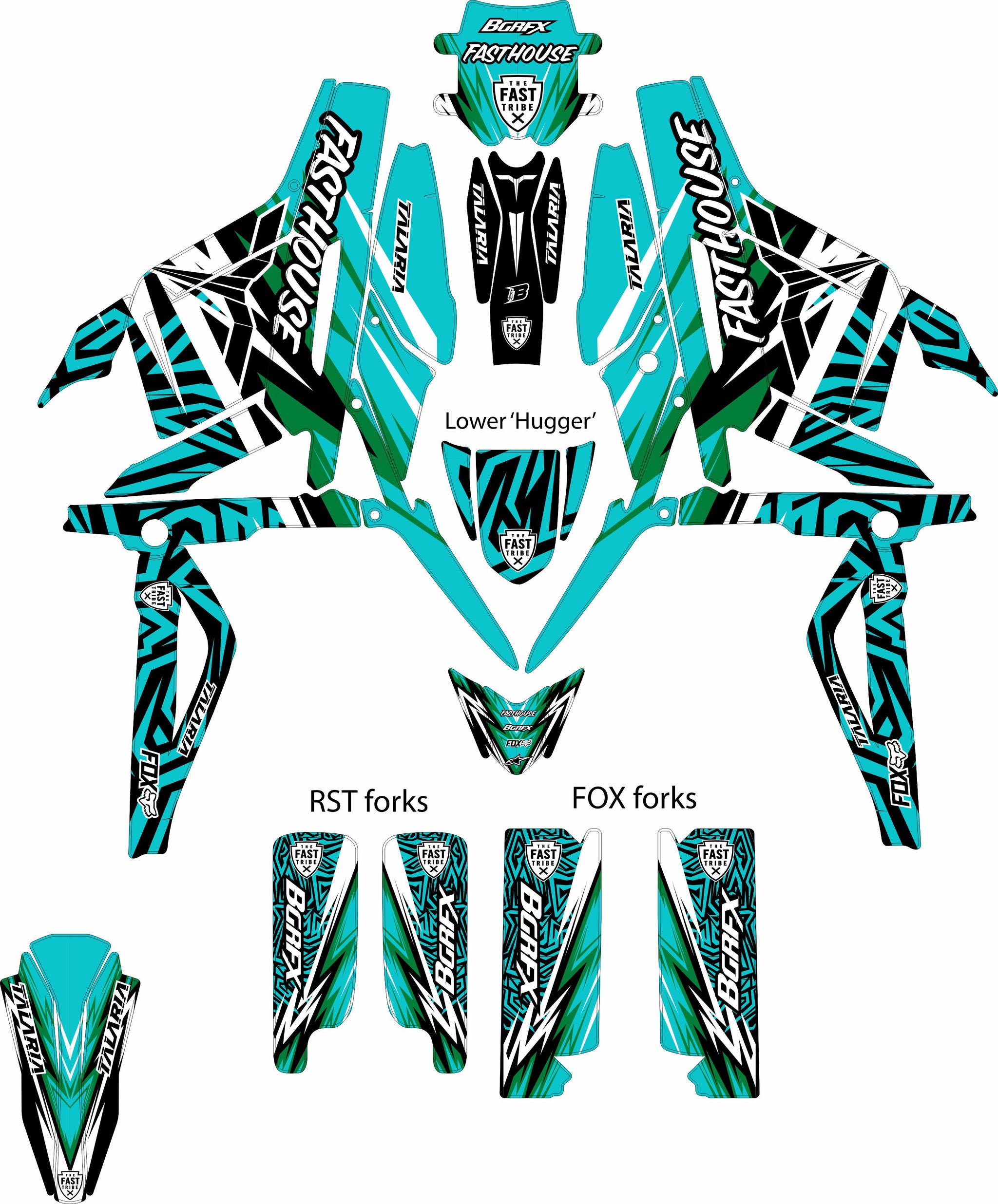 TALARIA STING FULL GRAPHICS KIT ''PULSED MINT'' DESIGN – bling graphix