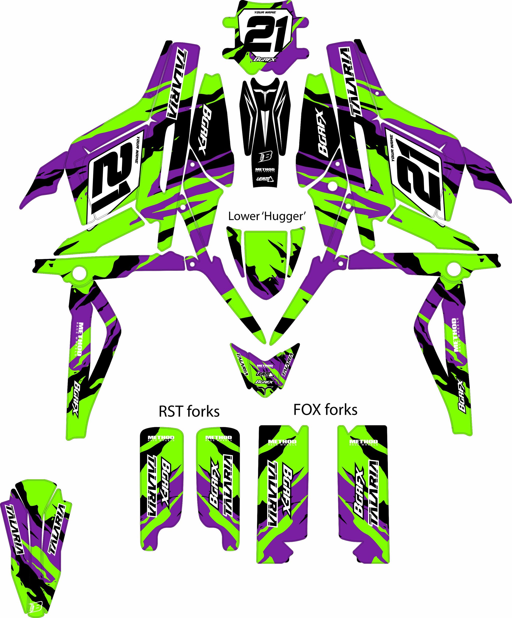 TALARIA STING FULL GRAPHICS KIT ''CAMO V1 GREEN'' DESIGN – bling graphix
