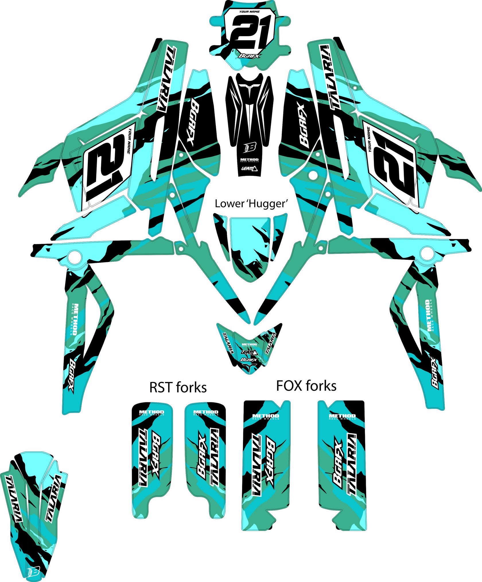TALARIA STING FULL GRAPHICS KIT ''CAMO V1 MINT'' DESIGN – bling graphix