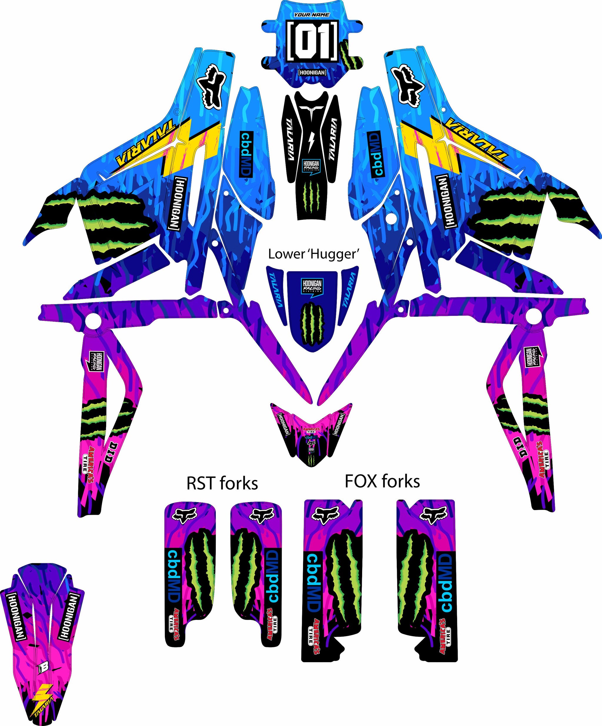 TALARIA STING FULL GRAPHICS KIT ''HOONIGAN RETRO'' DESIGN – bling graphix