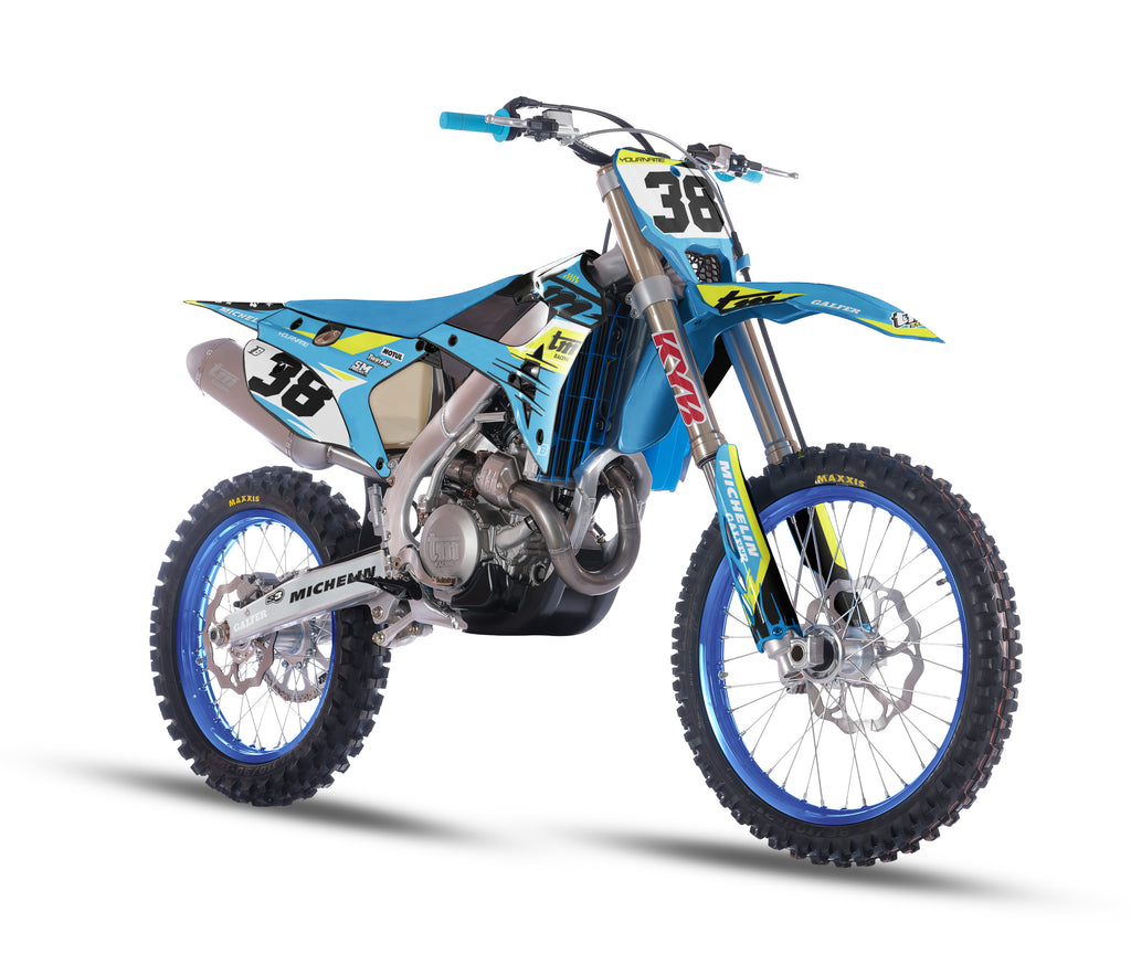 TM RACING FULL GRAPHICS KIT ''ATTACK BLUE'' DESIGN – bling graphix