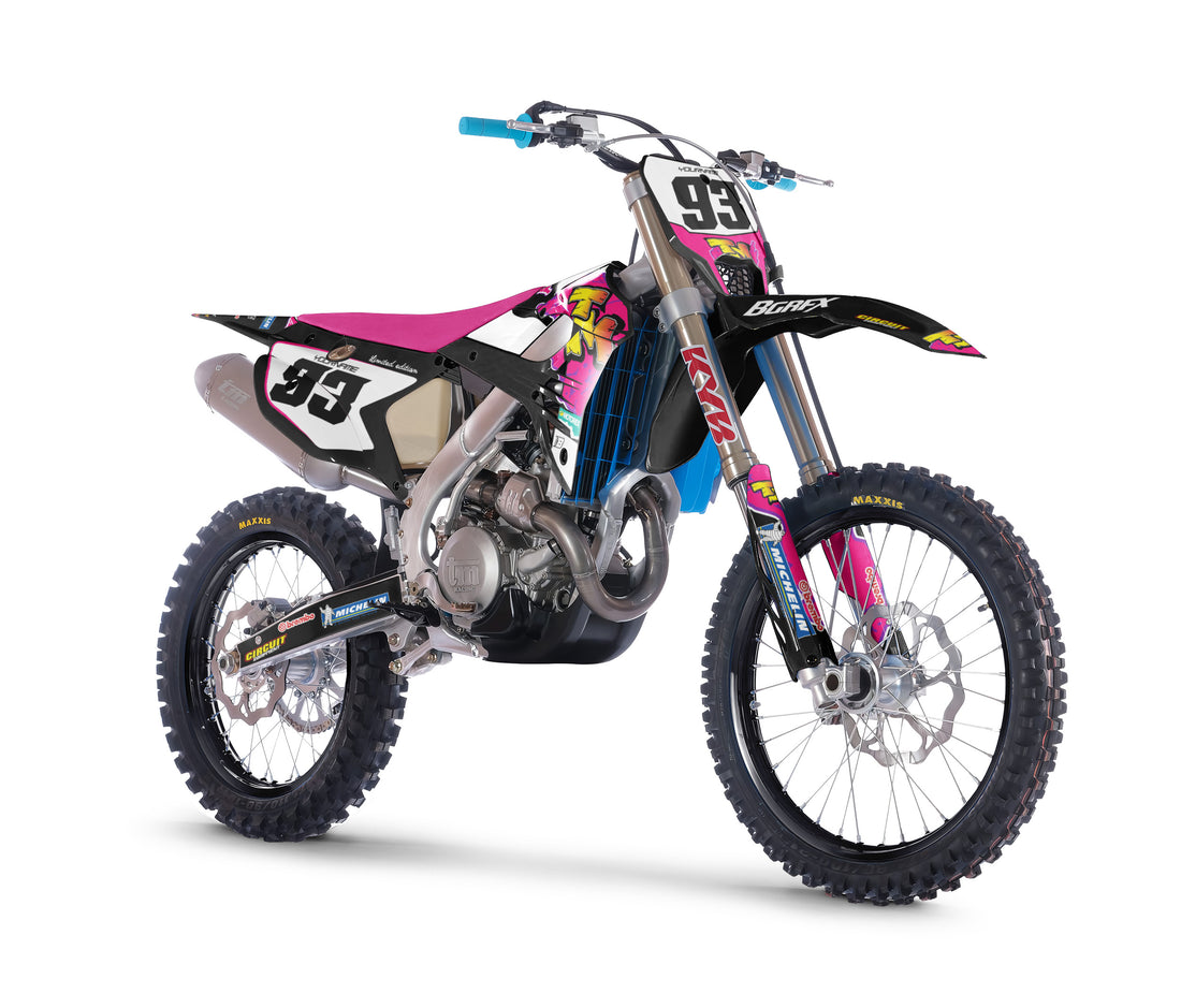 TM RACING FULL GRAPHICS KIT ''RETRO BLACK'' DESIGN – bling graphix