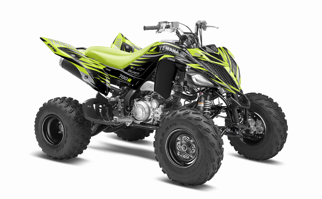 YAMAHA RAPTOR 700 FULL GRAPHICS KIT ''SHARPED LIME GREEN'' DESIGN ...