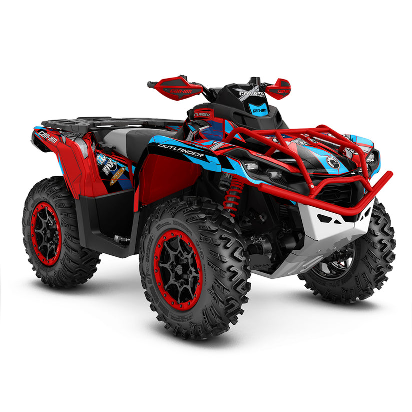 CAN-AM OUTLANDER G2 FULL GRAPHICS KIT "PURE RED" DESIGN – bling graphix