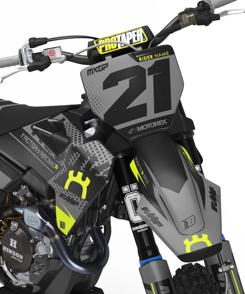 FULL GRAPHICS KIT FOR HUSQVARNA ''ACE FLUO'' DESIGN – bling graphix