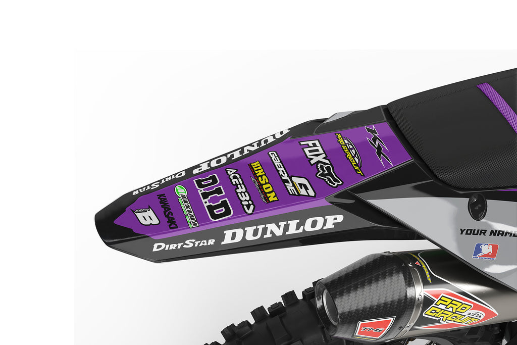 GRAPHICS KIT FOR KAWASAKI ''FACTORED PURPLE'' DESIGN – bling graphix