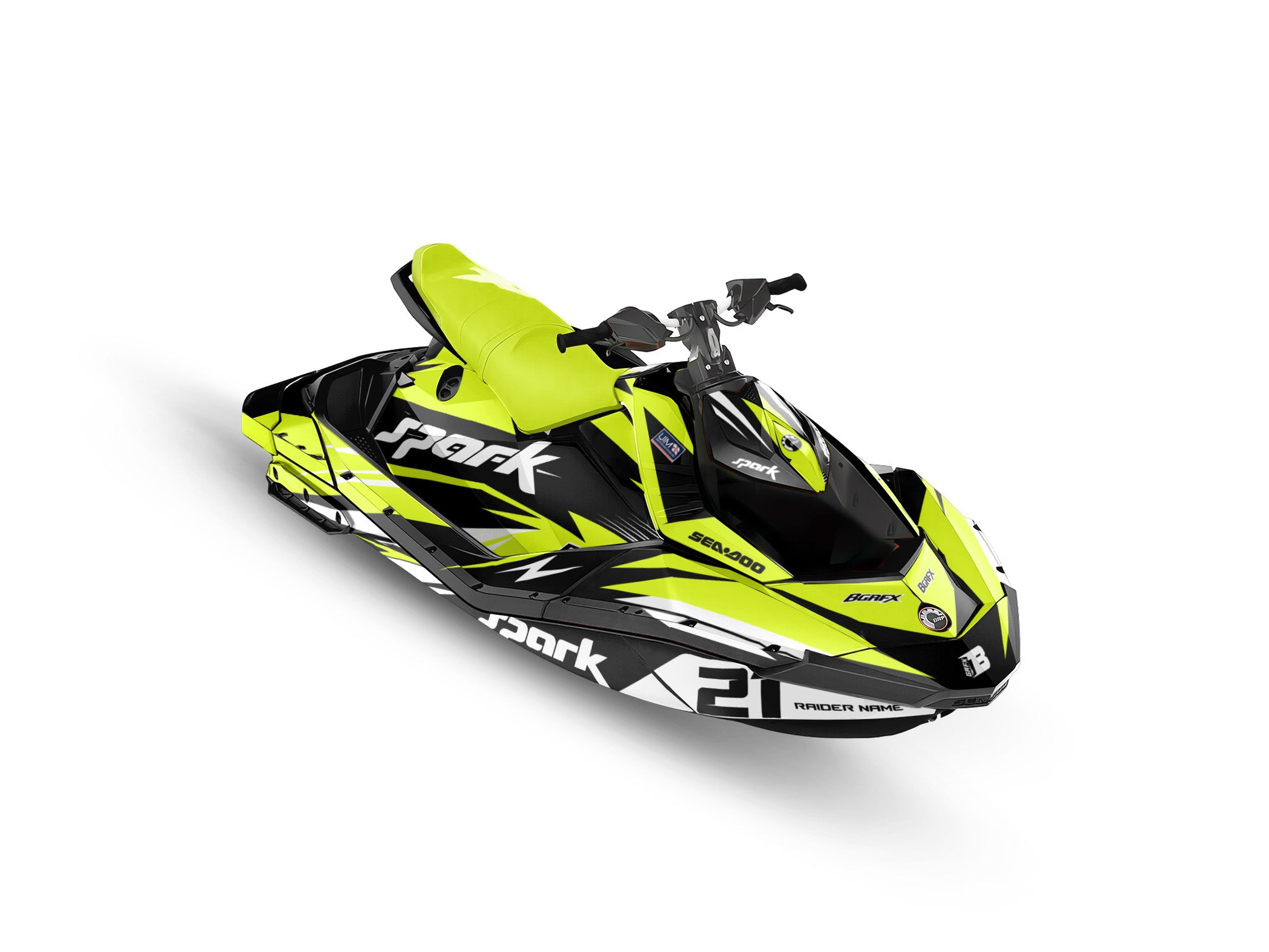 SEA-DOO SPARK 2014-2023 FULL GRAPHICS KIT "ATTACK FLUO" DESIGN – bling ...