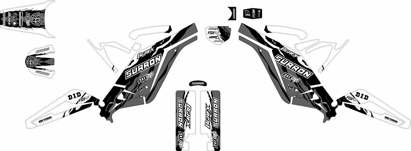 SURRON FULL GRAPHICS KIT ''SPLITED WHITE'' DESIGN – bling graphix