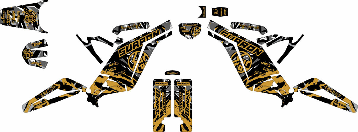 SURRON FULL GRAPHICS KIT ''CAMED GOLD'' DESIGN – bling graphix