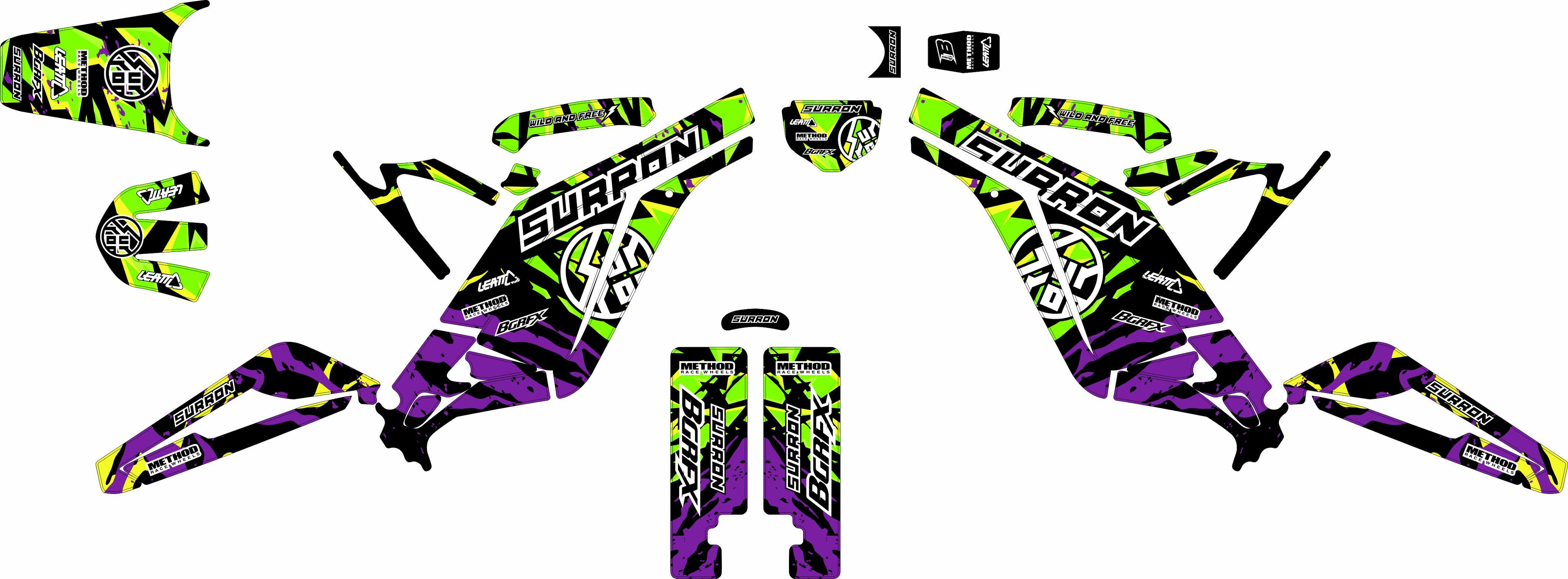 SURRON FULL GRAPHICS KIT ''CAMED GREEN'' DESIGN – bling graphix