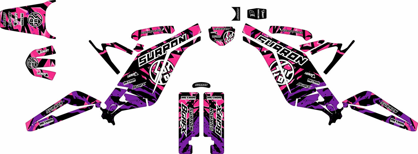 SURRON FULL GRAPHICS KIT ''CAMED PINK'' DESIGN – bling graphix