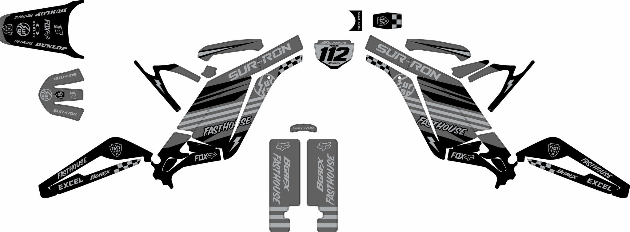 SURRON FULL GRAPHICS KIT ''FINISH GREY'' DESIGN – bling graphix