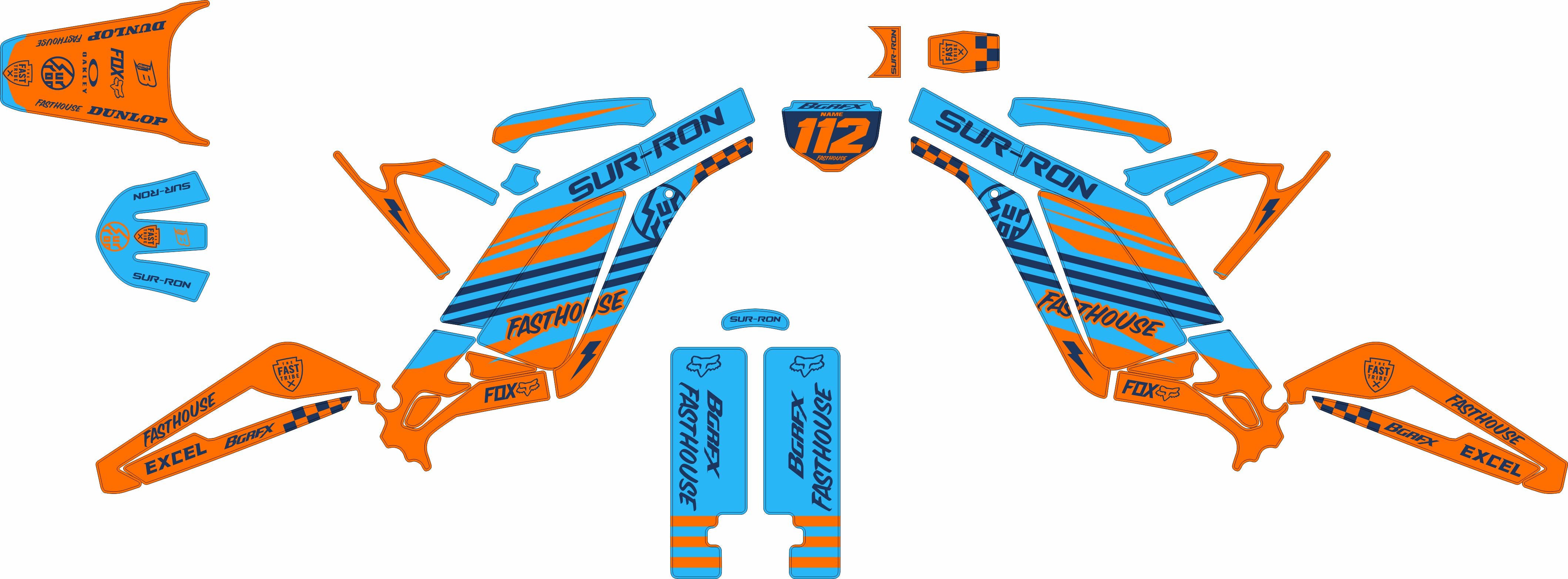 SURRON FULL GRAPHICS KIT ''FINISH ORANGE'' DESIGN – bling graphix