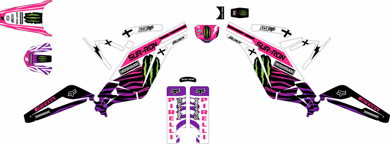 SURRON FULL GRAPHICS KIT ''HOONIGAN WHITE'' DESIGN – bling graphix