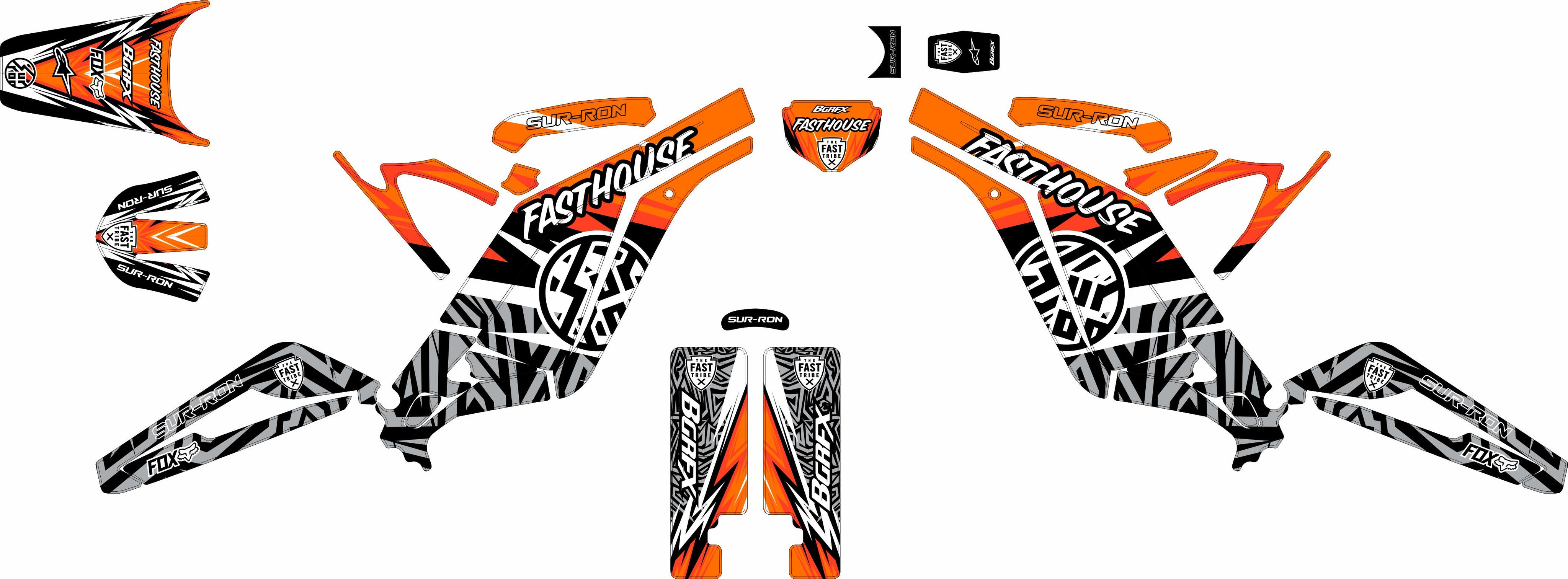 SURRON FULL GRAPHICS KIT ''PULSED ORANGE'' DESIGN – bling graphix
