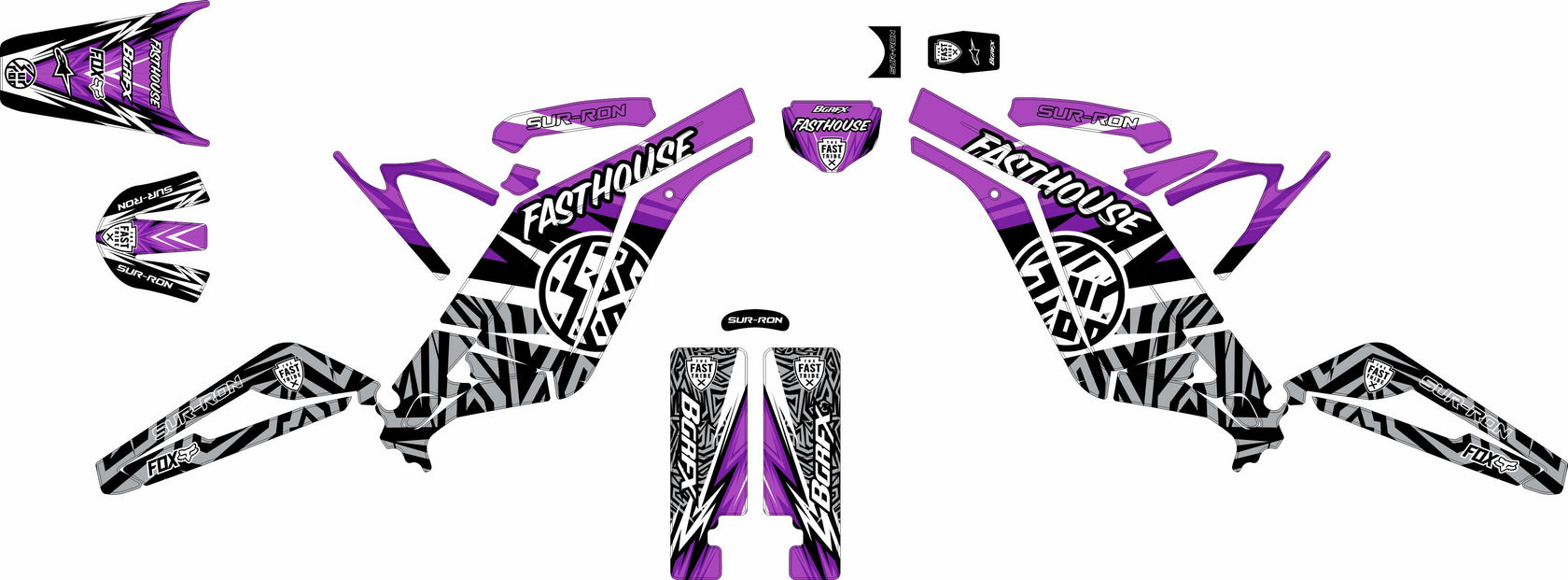 SURRON FULL GRAPHICS KIT ''PULSED PURPLE'' DESIGN – bling graphix