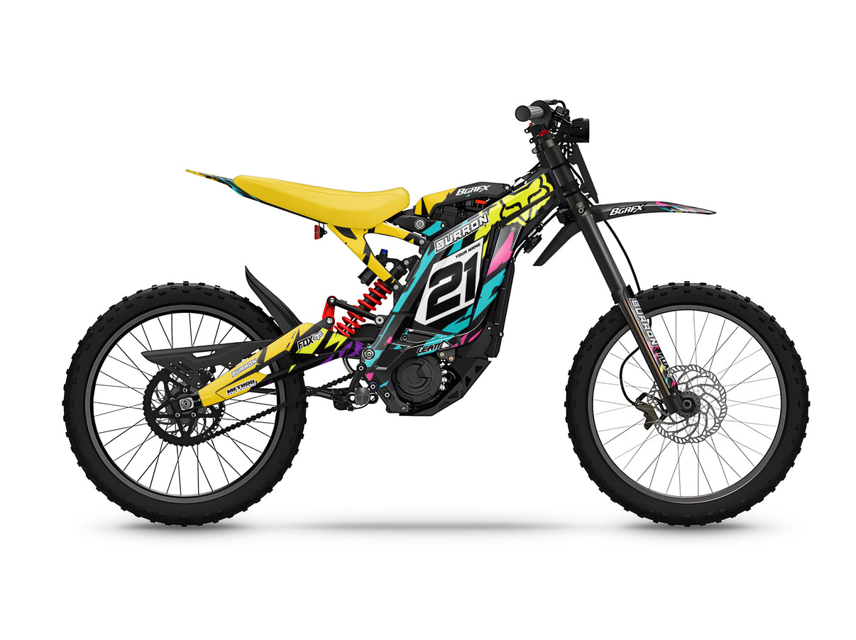 SURRON FULL GRAPHICS KIT ''RAVED COLORED'' DESIGN – bling graphix