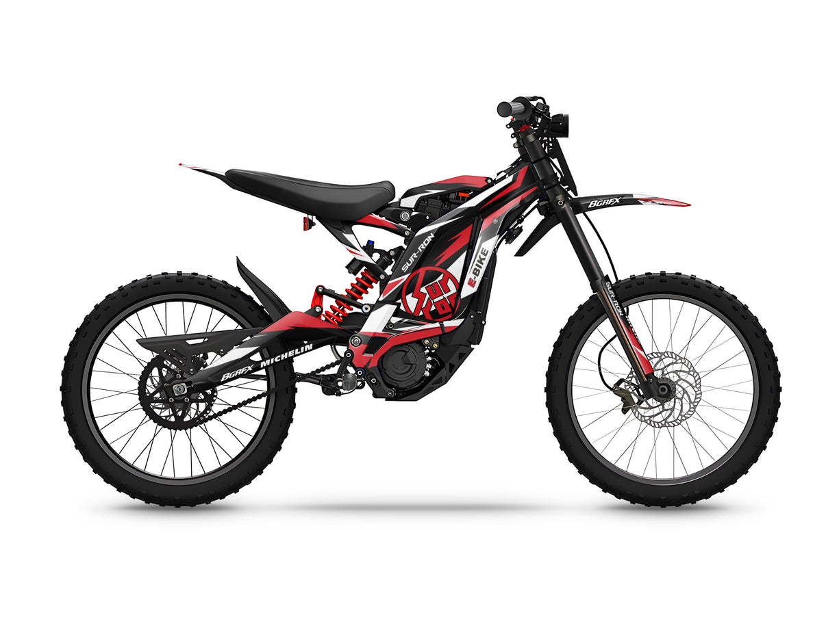 SURRON FULL GRAPHICS KIT ''SHARPED RED'' DESIGN – bling graphix