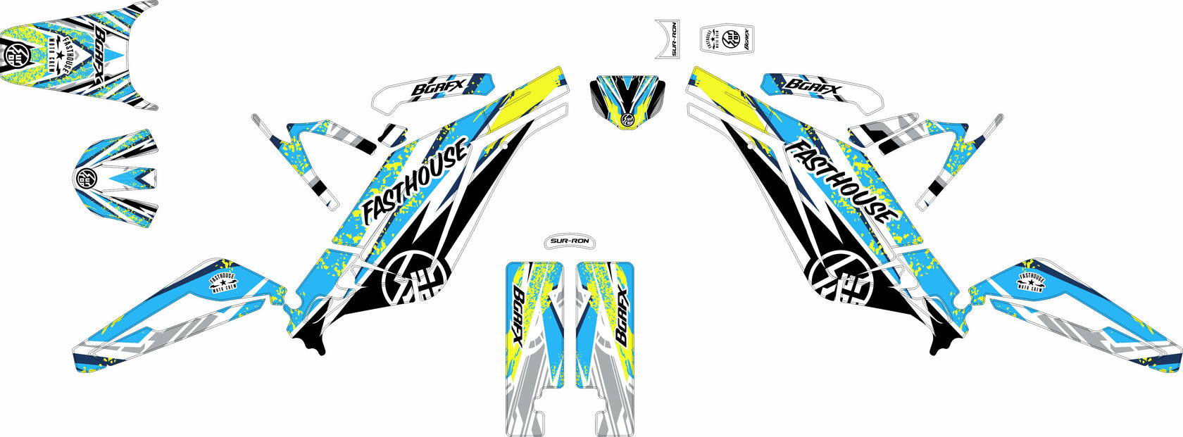 SURRON FULL GRAPHICS KIT ''SHRED BLUE'' DESIGN – bling graphix