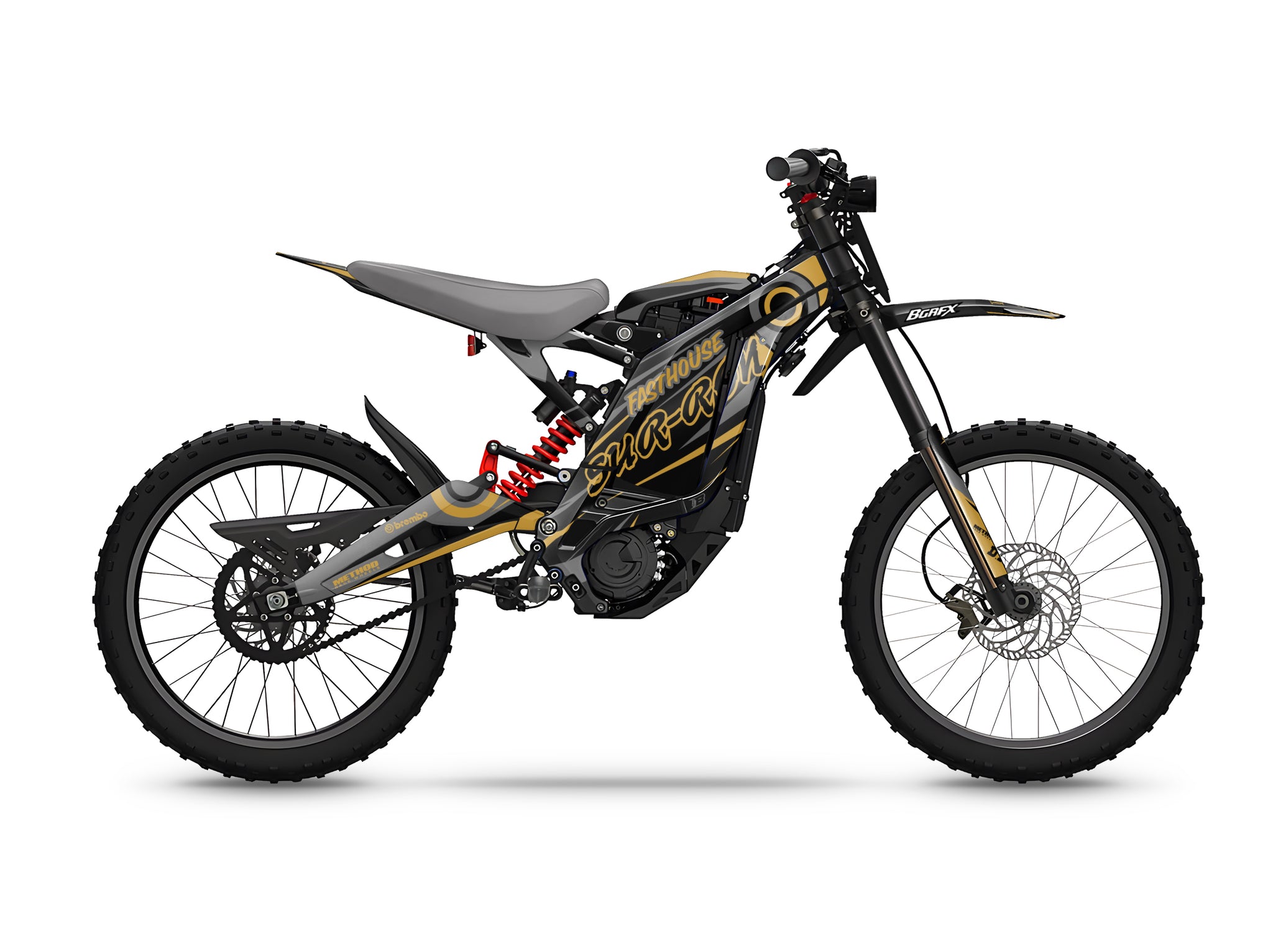 SURRON FULL GRAPHICS KIT ''STRIPED GOLD'' DESIGN – bling graphix