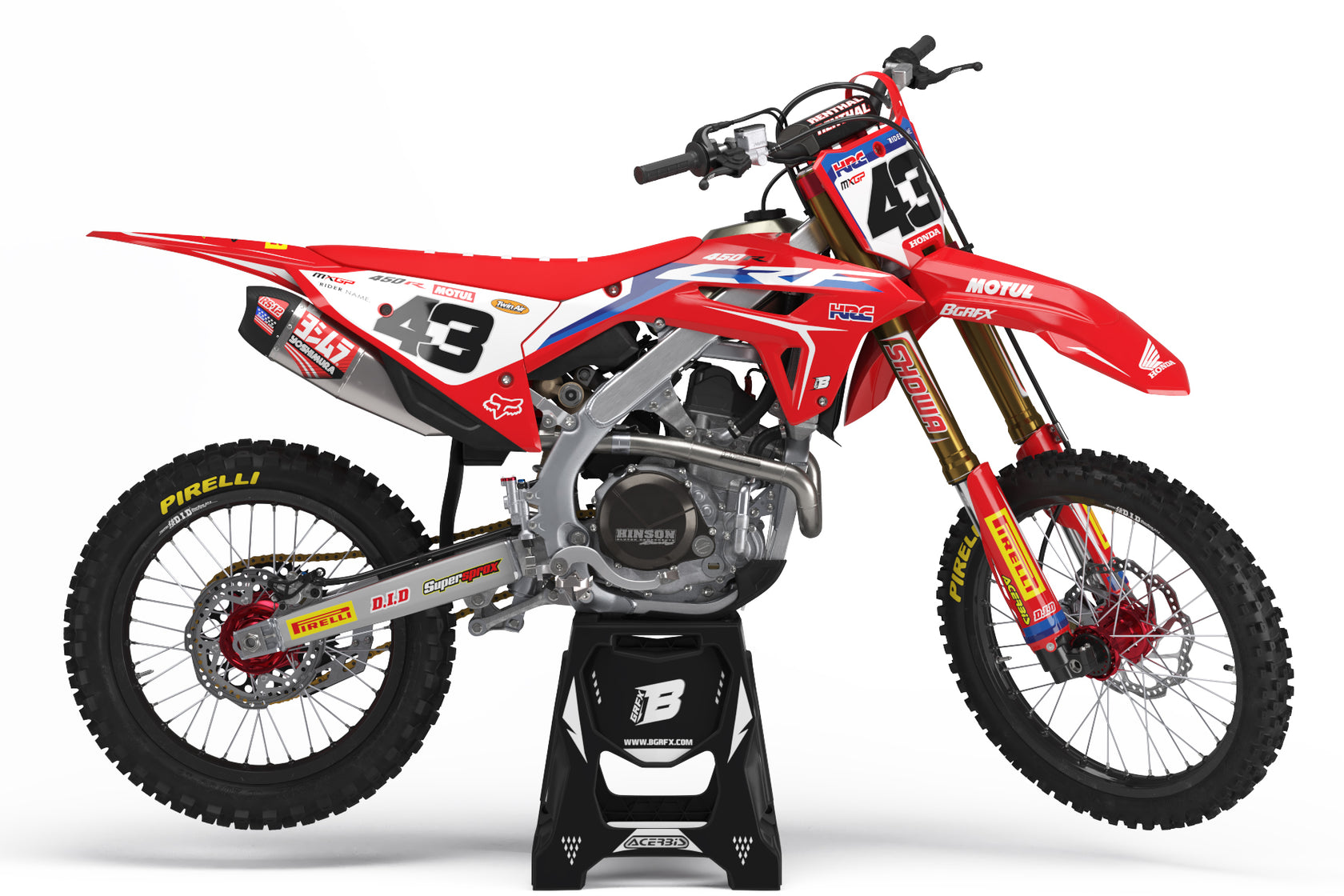HONDA GRAPHICS KIT ''AMPED RED'' DESIGN – bling graphix