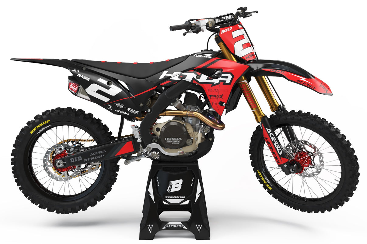 HONDA MATT GRAPHICS KIT ''BASED Red&Black'' DESIGN – bling graphix
