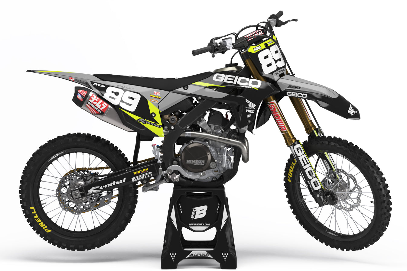 HONDA GRAPHICS KIT FLUO ''FLAGED FLO'' DESIGN – bling graphix