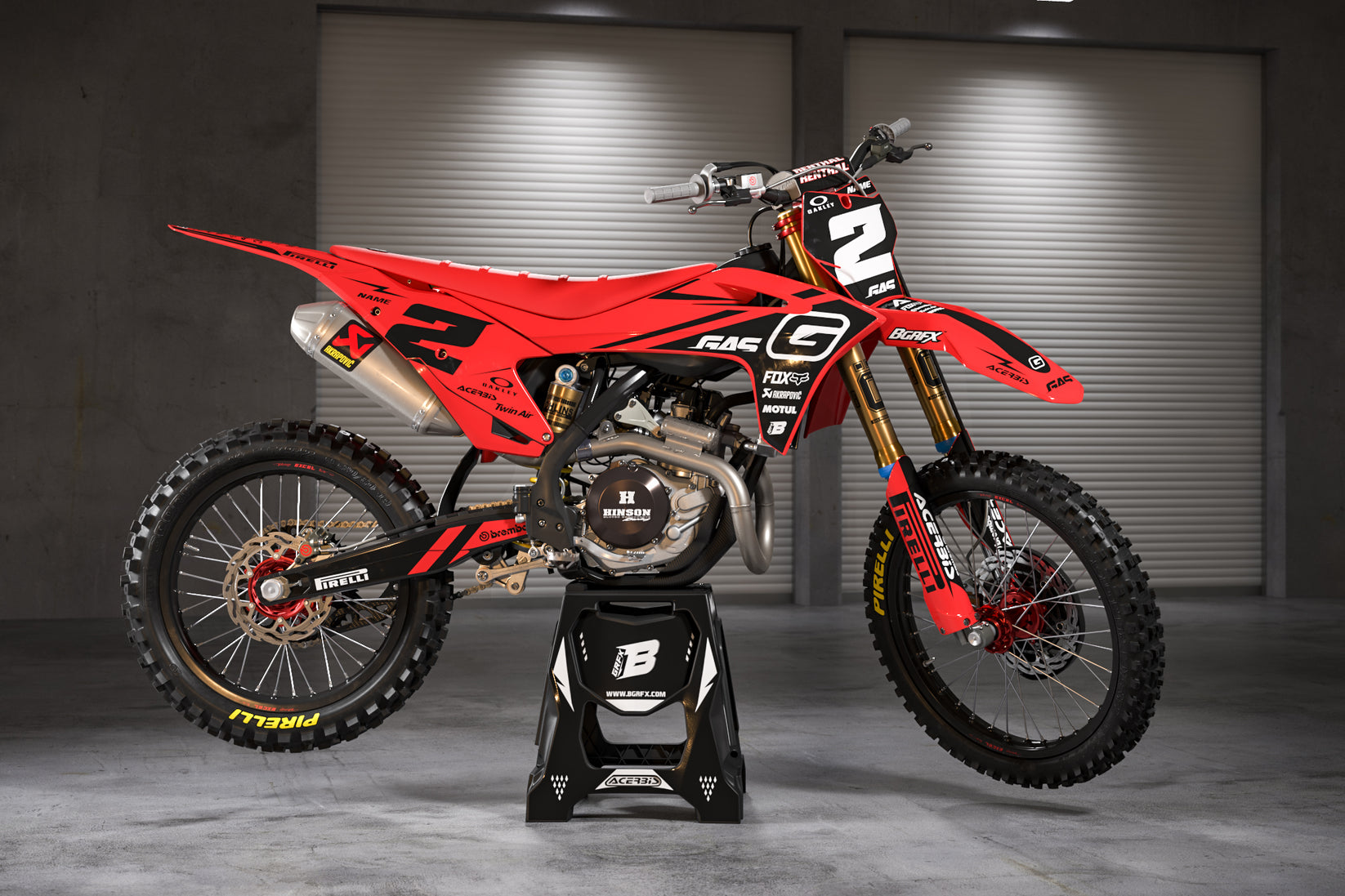 FULL GRAPHICS KIT FOR GASGAS ''BASED RED'' DESIGN – bling graphix