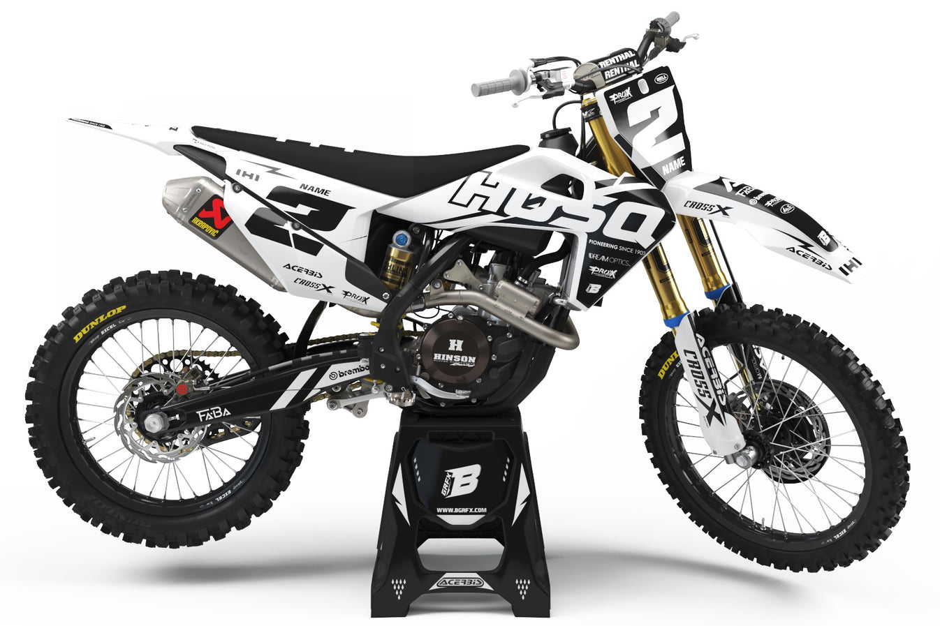 FULL GRAPHICS KIT FOR HUSQVARNA ''BASED White'' DESIGN – bling graphix