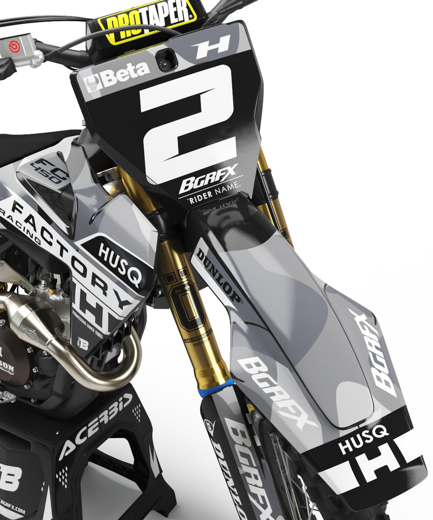 FULL GRAPHICS KIT FOR HUSQVARNA ''SHADES GREY'' DESIGN – bling graphix