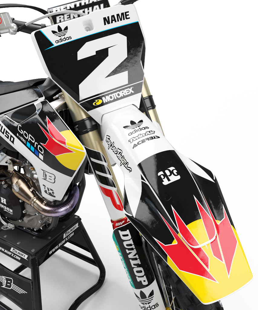 FULL GRAPHICS KIT FOR HUSQVARNA ''FACTORY WHITE'' DESIGN – bling graphix