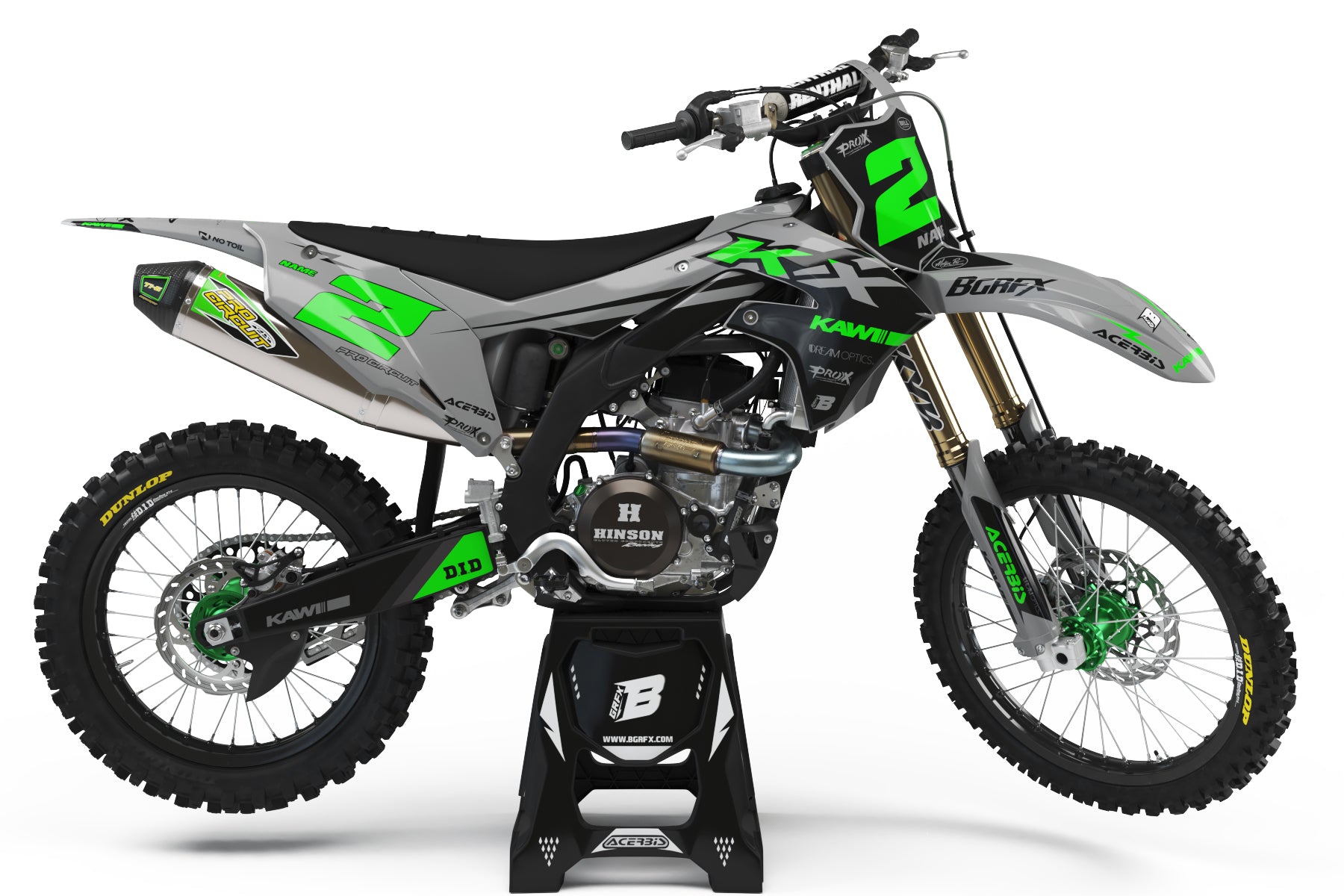 GRAPHICS KIT FOR KAWASAKI ''BASED GREY'' DESIGN – bling graphix