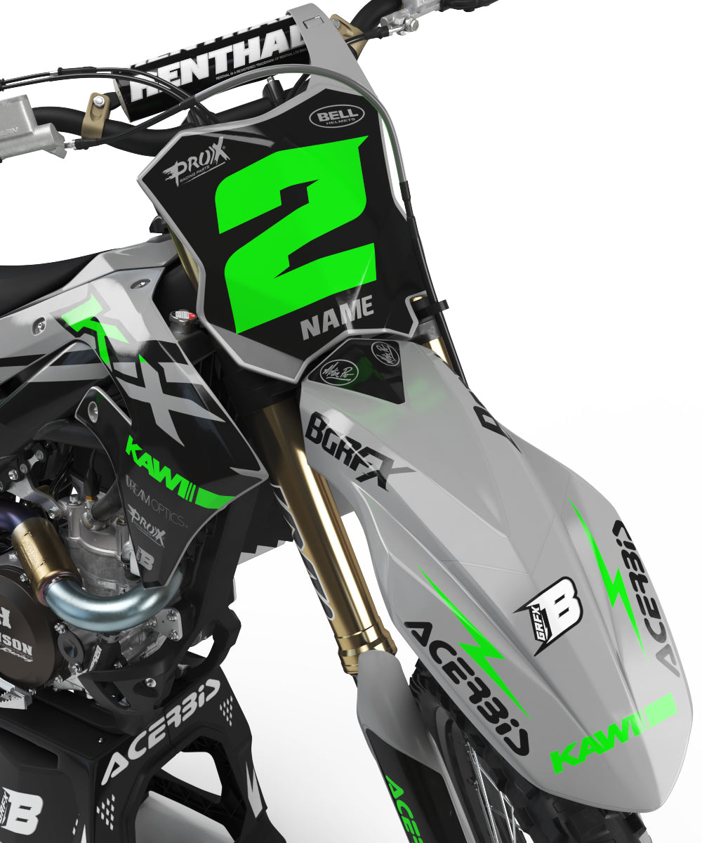 GRAPHICS KIT FOR KAWASAKI ''BASED GREY'' DESIGN – bling graphix
