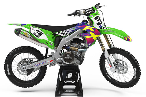 GRAPHICS KIT FOR KAWASAKI ''RETRO KX'' DESIGN – bling graphix