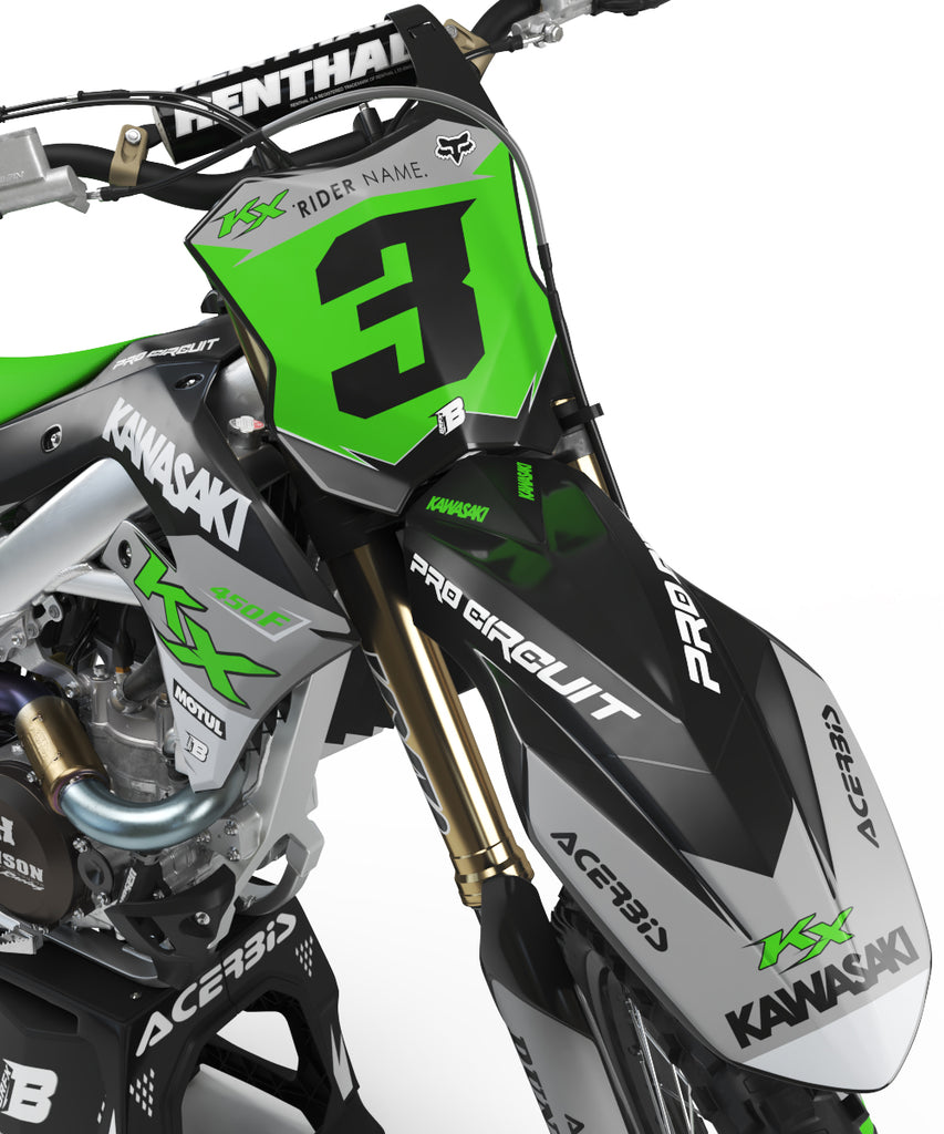 GRAPHICS KIT FOR KAWASAKI ''TRACKER GREY'' DESIGN – bling graphix
