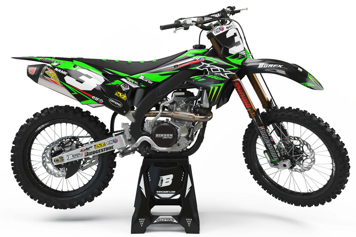 GRAPHICS KIT FOR KAWASAKI ''FORSA'' DESIGN – bling graphix