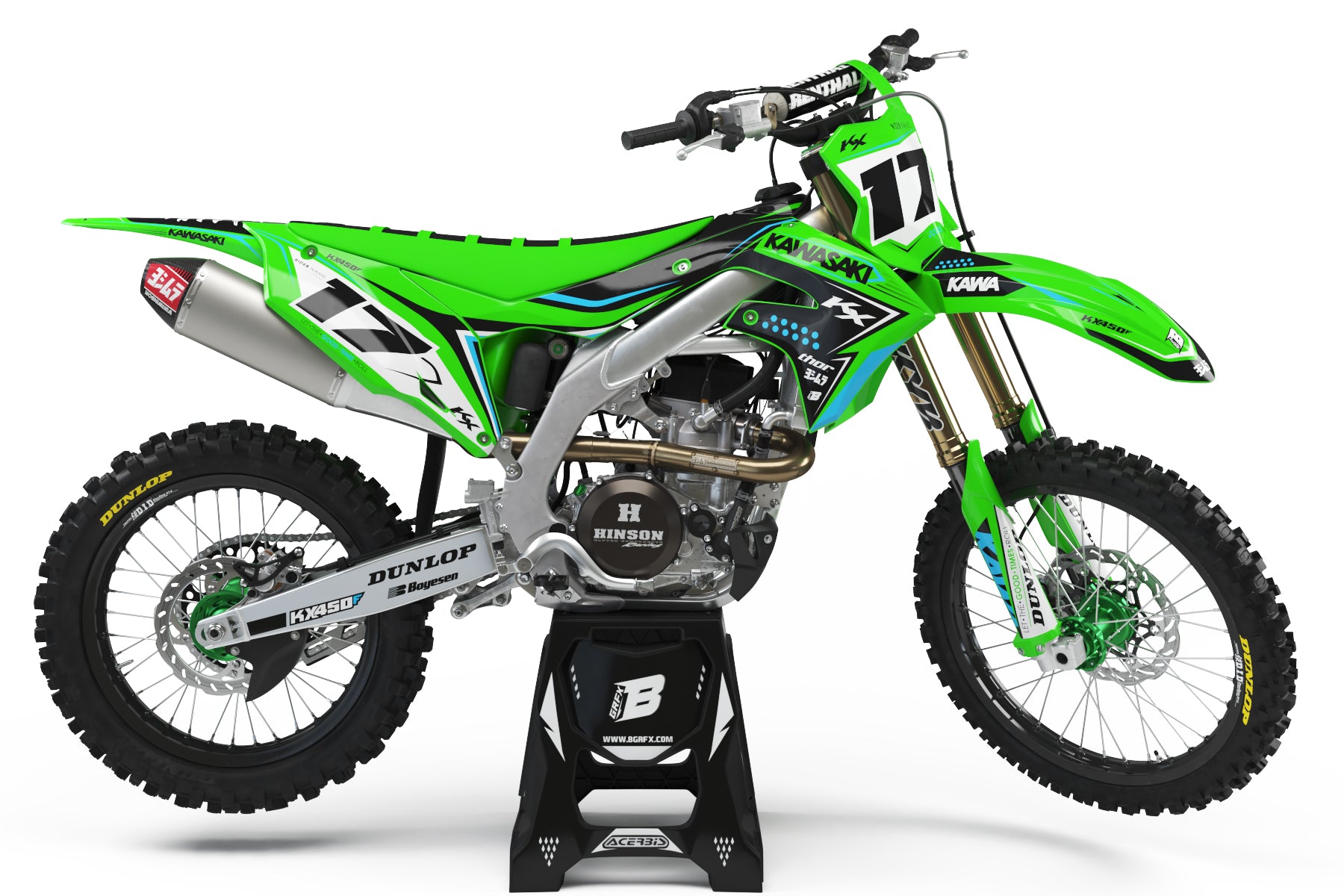 GRAPHICS KIT FOR KAWASAKI ''RAZOR GREEN'' DESIGN – bling graphix