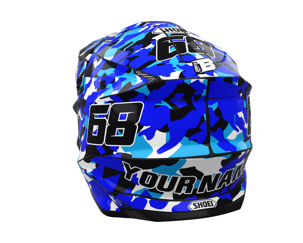 HELMET GRAPHICS KIT ''Camo Blue'' DESIGN – bling graphix