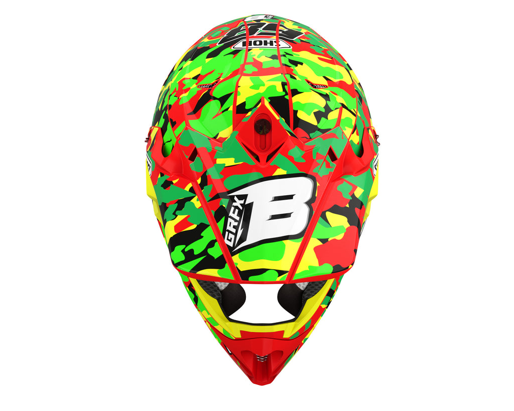 HELMET GRAPHICS KIT ''Camo Rasta'' DESIGN – bling graphix
