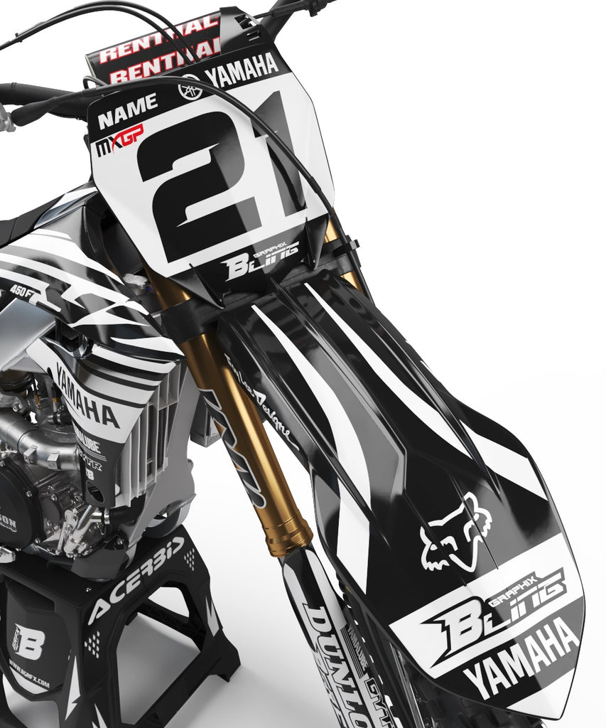 YAMAHA CHROME GRAPHICS KIT ''YZ RACING BLACK'' DESIGN – bling graphix